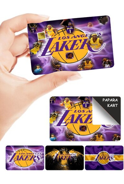 Marsilya Los Angeles Lakers Papara Kart Kaplama Sticker 4 Adet