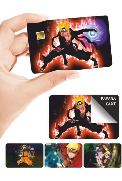 Marsilya Naruto Papara Kart Kaplama Sticker 4 Adet