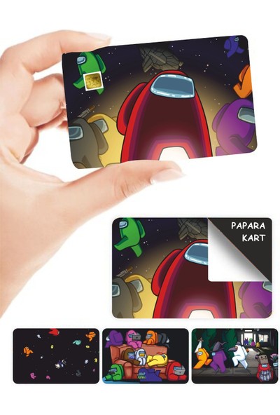 Marsilya Among Us Papara Kart Kaplama Sticker 4 Adet
