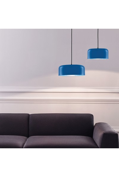 Enza Home Gio Modern Tasarım Retro Metal Ikili Avize (Lacivert) Enza Home Gio Modern Tasarım Retro Metal Ikili Avize (Lacivert)