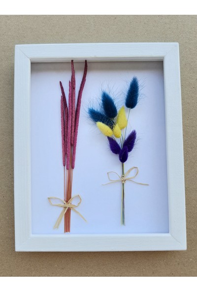 Ekinoks Mobilya Çerçeve Beyaz Ahşap Tek Kuru Çiçekli-Kırmızı Çiçek Pamuk Ekinoks Mobilya Çerçeve Beyaz Ahşap Tek Kuru Çiçekli-Kırmızı Çiçek Pamuk