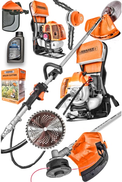 Swazer Profesyonel GTX-530 Sırt Tipi Benzinli Motorlu Tırpan Canavar Başlık 40 Diş Elmas Testere Swazer Profesyonel GTX-530 Sırt Tipi Benzinli Motorlu Tırpan Canavar Başlık 40 Diş Elmas Testere