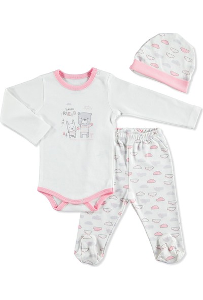 Bambaki Ayı Kardeş Body-Patikli Alt-Şapka