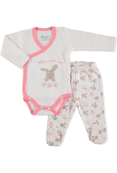 Bambaki Bebek Sevimli Tavşan Zıbın Body-Patikli Alt