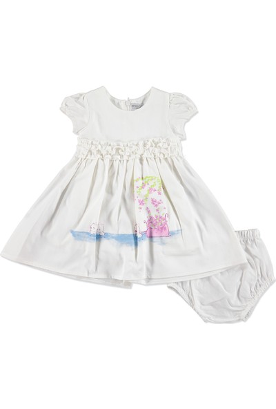 Hello Baby Yaz Kız Bebek Puanlı Çiçek Elbise-Külot Takım