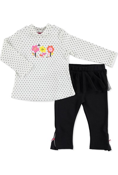 Bambaki Bebek Siyah Kedicik 2'li Takım Sweatshirt-Patiksiz Alt