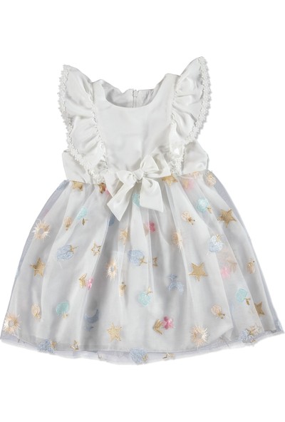 Bombili Yaz Kız Bebek Vual Kısa Kol Bisiklet Yaka Elbise Bombili Yaz Kız Bebek Vual Kısa Kol Bisiklet Yaka Elbise