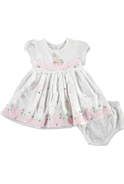 Hello Baby Yaz Kız Bebek Sevimli Tavşan Elbise-Külot Takım