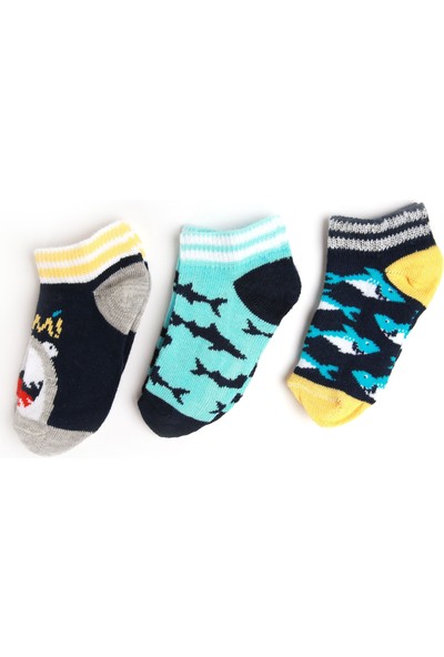 Albio Köpek Balığı 3'lü Patik Çorap