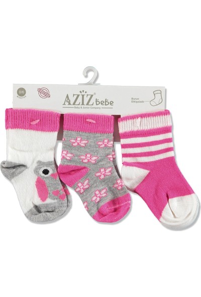 Aziz Bebe Pamuklu 3'lü Bebek Çorap