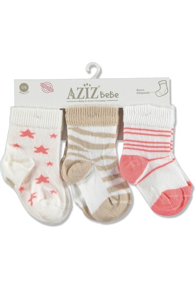 Aziz Bebe Pamuklu 3lü Bebek Çorap