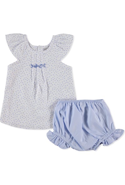 Hello Baby Yaz Kız Bebek Desenli Dokuma Bluz-Şort Takım Hello Baby Yaz Kız Bebek Desenli Dokuma Bluz-Şort Takım