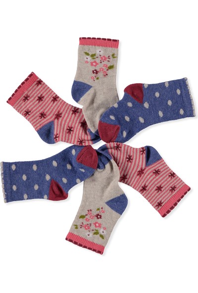 Albio Çiçekli 3'lü Soket Çorap