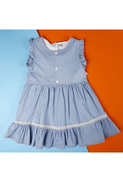 Babyz Denim Düğme Detaylı Elbise