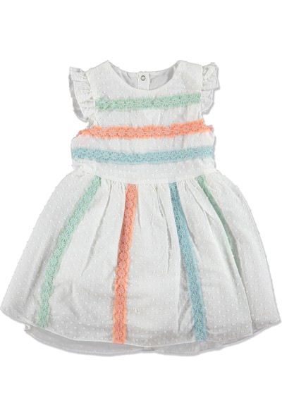 Bombili Yaz Kız Bebek Vual Kısa Kol Bisiklet Yaka Elbise Bombili Yaz Kız Bebek Vual Kısa Kol Bisiklet Yaka Elbise