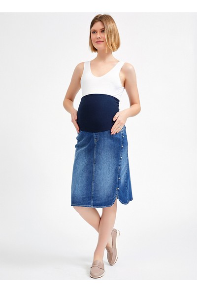 Big Time Denim Hamile Denim Etek