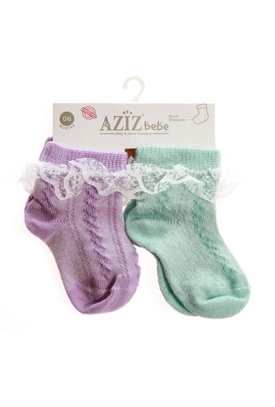 Aziz Bebe Dantelli Çorap