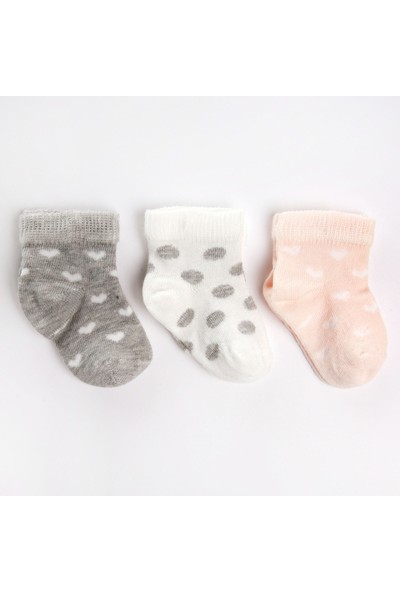 Aziz Bebe Kalp 3'lü Soket Çorap