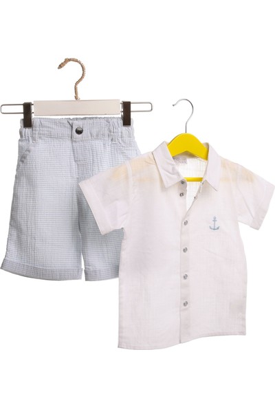 Hello Baby Yaz Erkek Bebek Çapa Gömlek-Şort Takım