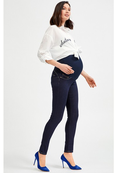 Big Time Düz Hamile Denim Pantolon