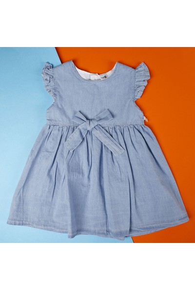 Babyz Denim Fiyonk Elbise