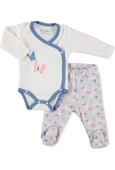Bambaki Bebek Kelebek Zıbın Body-Patikli Alt