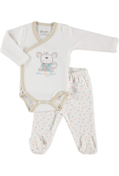 Bambaki Bebek Neşeli Maymun Zıbın Body-Patikli Alt