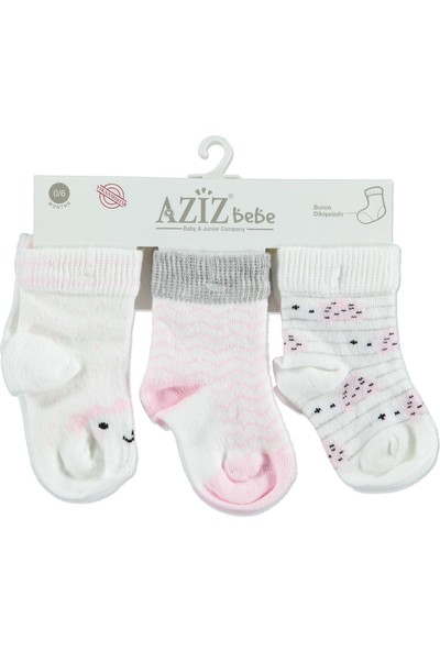Aziz Bebe Pamuklu 3'lü Bebek Çorap