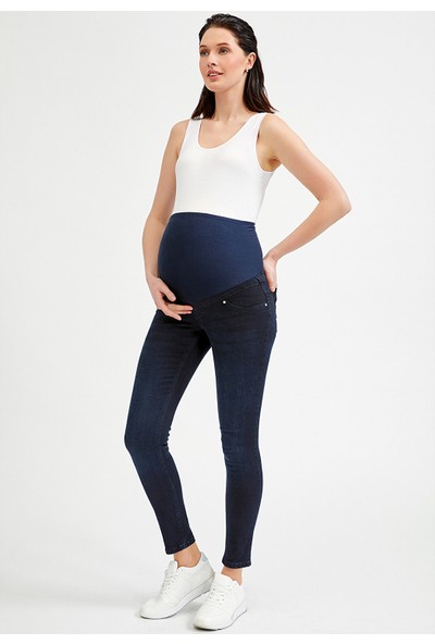 Big Time Düz Hamile Denim Pantolon