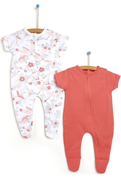 Hello Baby Yenidoğan Kısa Kollu Patikli Tulum 2'li Kız