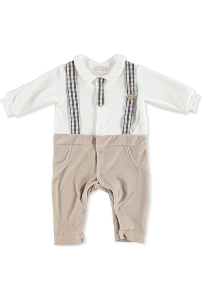 Cassiope Ekose Kadife Uzun Kol Patiksiz Bebe Yaka Tek Barbatöz