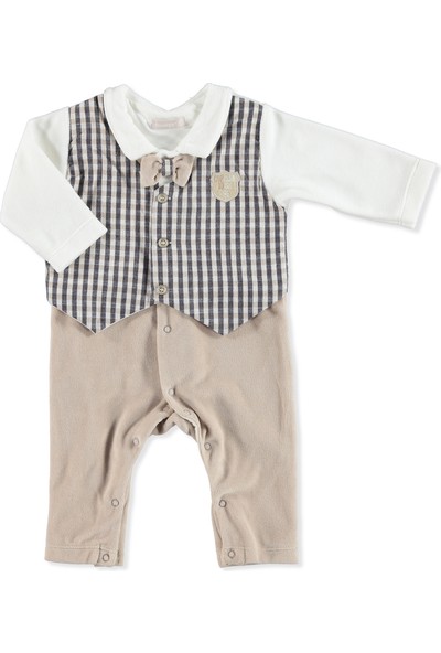 Cassiope Ekose Kadife Uzun Kol Patiksiz Bebe Yaka Tek Barbatöz