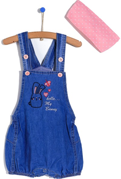 Overdo Yaz Kız Bebek Bandanalı Nakışlı Pamuklu Salopet Overdo Yaz Kız Bebek Bandanalı Nakışlı Pamuklu Salopet