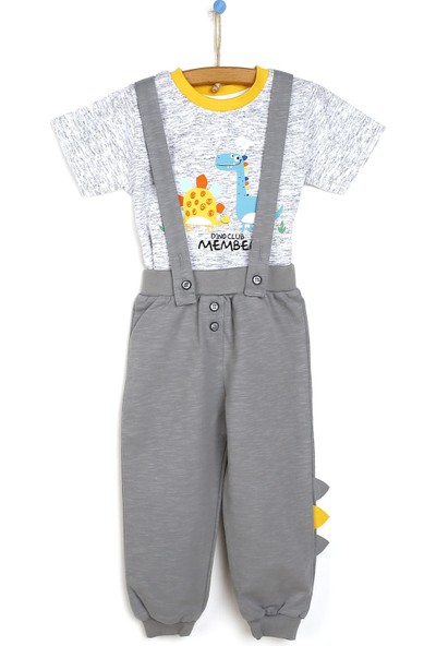 Hello Baby Dıno Club Salopet-Tshirt Hello Baby Dıno Club Salopet-Tshirt