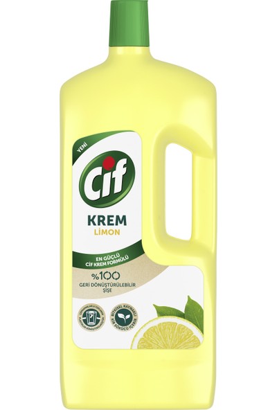 Cif Krem Yüzey Temizleyici Limon Klor Boya Fosfat Paraben İçermez 1500 ML 1 Adet Cif Krem Yüzey Temizleyici Limon Klor Boya Fosfat Paraben İçermez 1500 ML 1 Adet