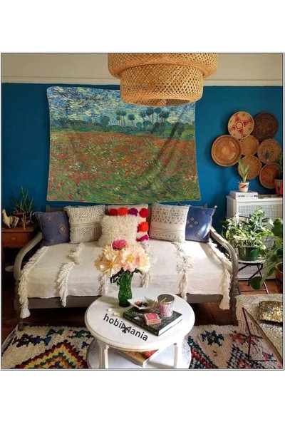 Hobimania Duvar Örtüsü Tapestry Vincent Van Gogh Poppy Field 40X60 cm Duvar Dekorasyon Moda Hobimania Duvar Örtüsü Tapestry Vincent Van Gogh Poppy Field 40X60 cm Duvar Dekorasyon Moda