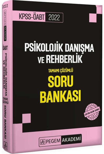 Pegem Akademi Yayıncılık 2022 KPSS ÖABT PDR Tamamı Çözümlü Soru Bankası