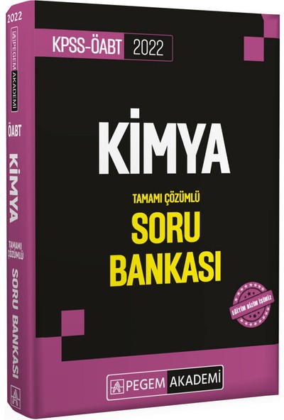 Pegem Akademi Yayınları 2022 KPSS ÖABT Kimya Tamamı Çözümlü Soru Bankası