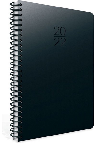 Gıpta 2022 Sert Kapak Günlük Spiralli Ajanda 17 x 24 cm Siyah