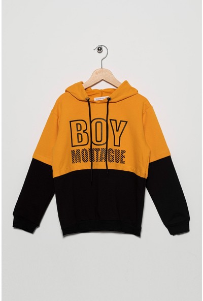 Zepkids Erkek Çocuk Mantague Baskılı Kapüşonlu Sweatshirt 5-12 Yaş