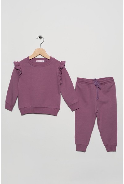 Zepkids Kız Çocuk Omuzları Fırfır Detaylı Ikili Takım 3-7 Yaş