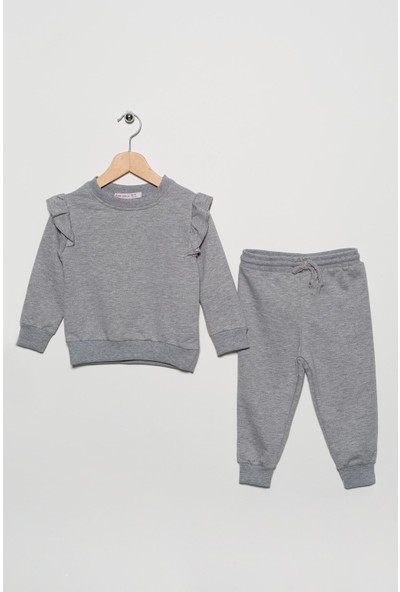 Zepkids Kız Çocuk Omuzları Fırfır Detaylı Ikili Takım 3-7 Yaş