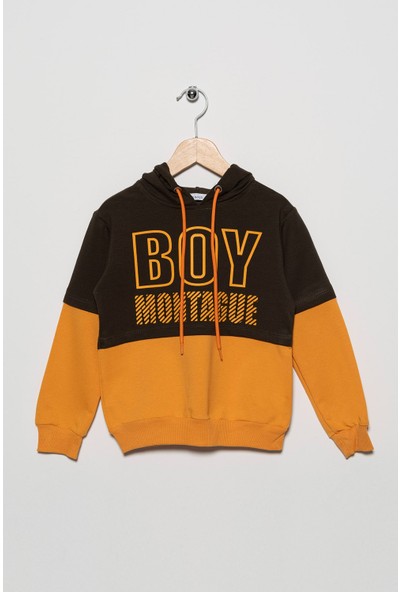 Zepkids Erkek Çocuk Mantague Baskılı Kapüşonlu Sweatshirt 5-12 Yaş