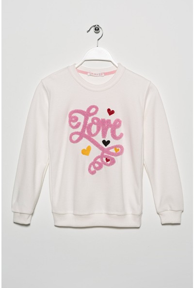 Zepkids Kız Çocuk Love Işlemeli Sweatshirt 5-12 Yaş
