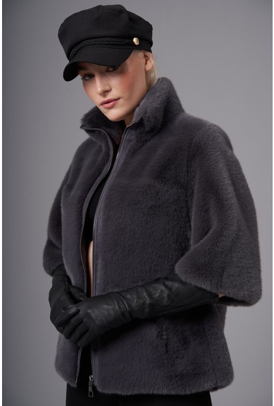 Dericompany Cecilia Gri Tüylü Mont 211001