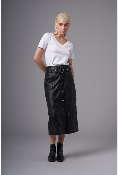 Dericompany Alessia Siyah Deri Etek 222509 Dericompany Alessia Siyah Deri Etek 222509