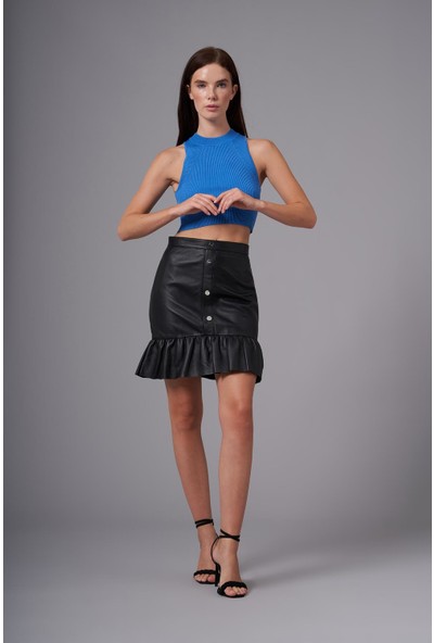 Dericompany Francesca Siyah Deri Etek 222508