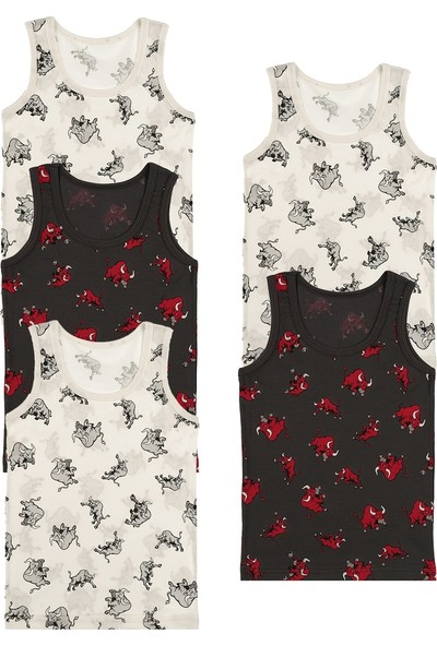 Donella 5'li Boğa Baskılı Erkek Çocuk Atlet - 771121