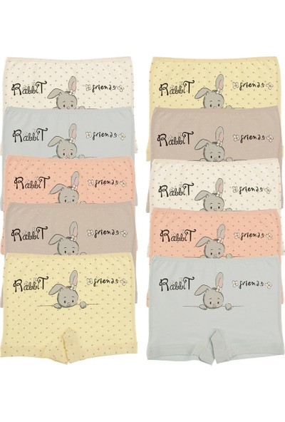 Donella 10'lu Renkli Tavşan Baskılı Kız Çocuk Şort - 421132RA Donella 10'lu Renkli Tavşan Baskılı Kız Çocuk Şort - 421132RA