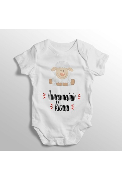 Limon Anneannesinin Kuzusu Yazılı Baskılı Bebek Zıbını